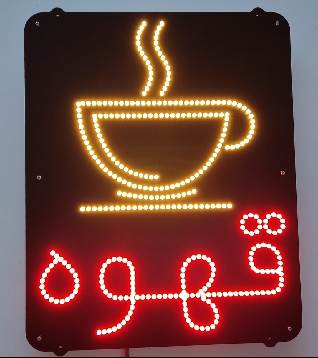 تابلو LED قهوه فنجان کد 42cm+ | تابلو بهسان