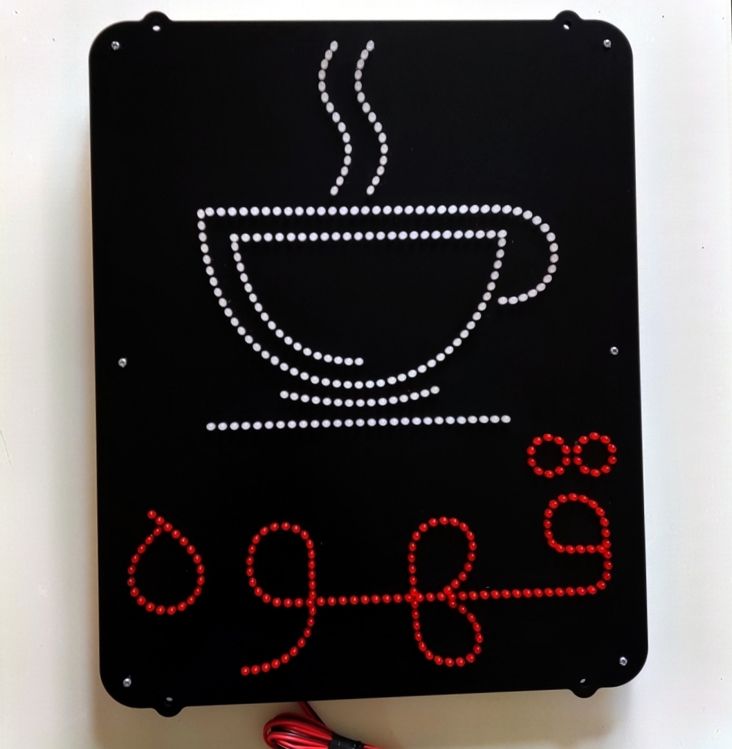 تابلو LED قهوه فنجان کد 42cm+ | تابلو بهسان